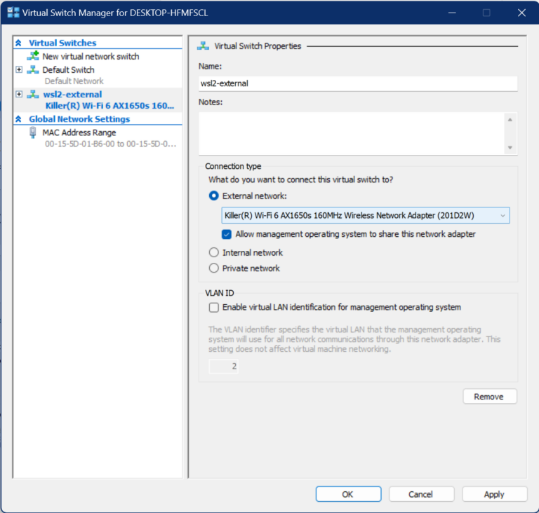 WSL2에서 Network Bridge 기능 사용 – ahnbk.dev
